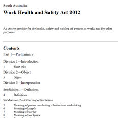 A comparison of WHS Acts among jurisdictions is available from Safe ...